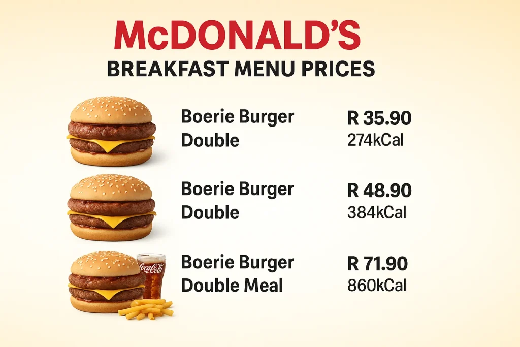 McDonald’s Breakfast Menu Prices South Africa June 2, 2026
