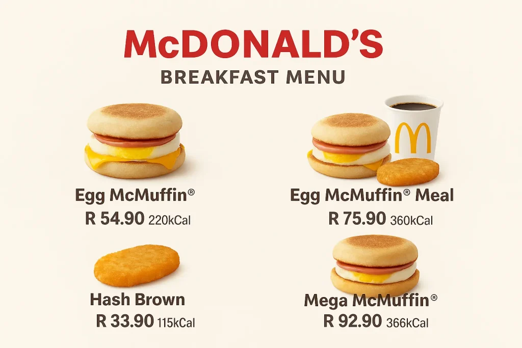 McDonald’s Breakfast Menu Prices South Africa June 2, 2026