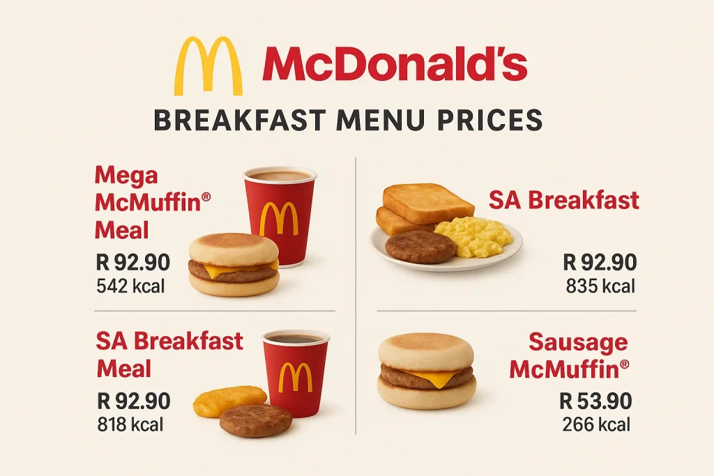 McDonald’s Breakfast Menu Prices South Africa June 2, 2026